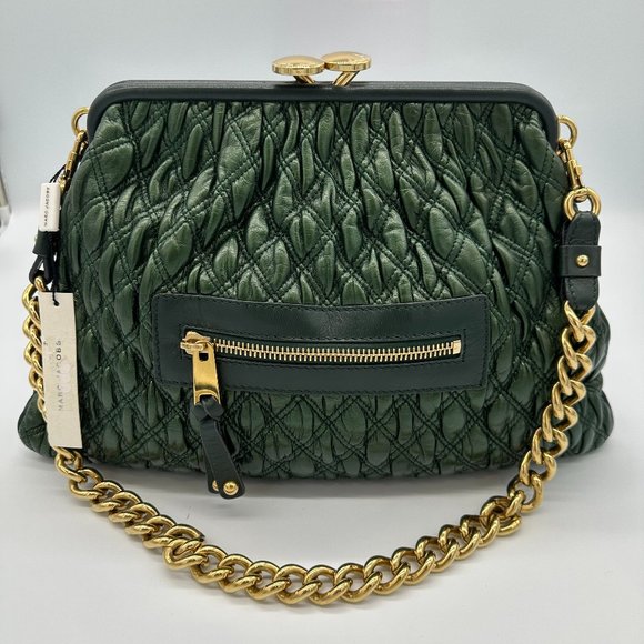 Marc Jacobs | Bags | 544 Nwt Marc Jacobs Emerald Green Quilted Mina ...